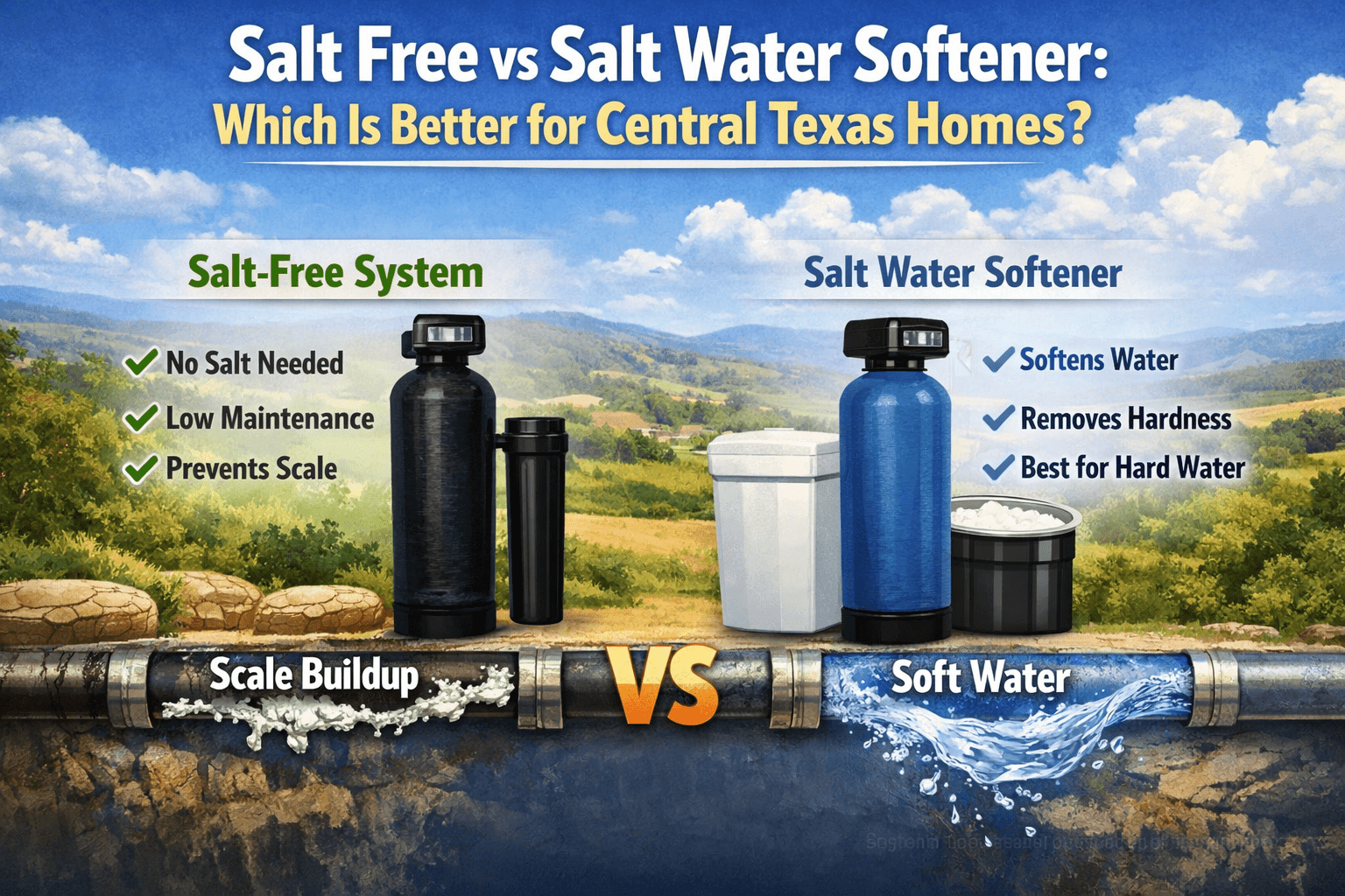 Salt Free vs Salt Water Softener: Which Is Better for Central Texas ...